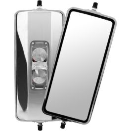 Britax 16" Stainless Steel Heated Westcoast Mirror Head With Marker Light