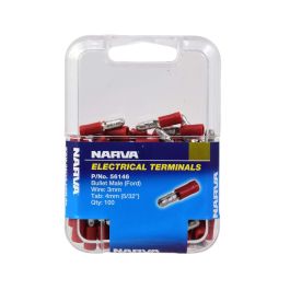 Narva Red Male Bullet Crimp Terminal (Pack Of 100)