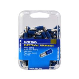 Narva Blue Male Bullet Crimp Terminal (Pack Of 100)