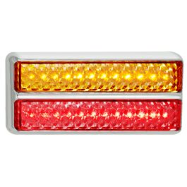 LED 12-24V Combination Tailight With Clear Lens And Chrome Housing