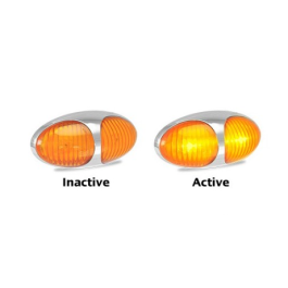 LED 12-24V Amber Indicator/Marker Light With Chrome Housing (70 36 X 20mm)