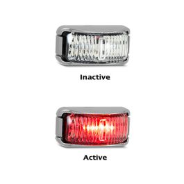 LED 12-24V Red Rear End Outline Marker Light With Chrome Base (Box Of ...