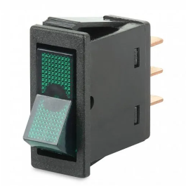 Hella SPST On/Off 12V Green Illuminated Rocker Switch