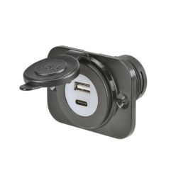 NARVA HEAVY DUTY FLUSH MOUNT USB A/USB C SOCKET (BLISTER PACK OF 1)