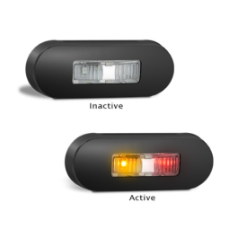 LED 12-24V Red/Amber Side Marker Light With Black Bezel (86 X 31 X 16mm)