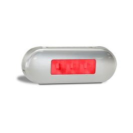 LED 12-24V RED REAR END OUTLINE MARKER LIGHT WITH STAINLESS STEEL BEZEL