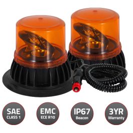 Britax Cyclone 10-30V Rotating Amber LED Beacon With Suction Magnetic Base