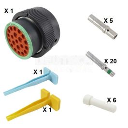 Deutsch HDP 21 Pin Hybrid Connector Housing With Terminals