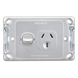 Projecta 10 Amp Silver Single Gpo Power Point Without Fascia (Pack of 10)