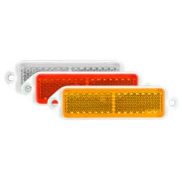 Whitevision Amber Screw Mount Reflector With White Base (92 X 24 X 7.5mm)